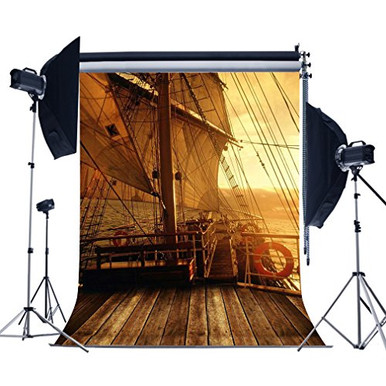MUEEU 6x9t Pirate Ship Backdrops Ocean Vinyl Wooden Deck Children Kids ...