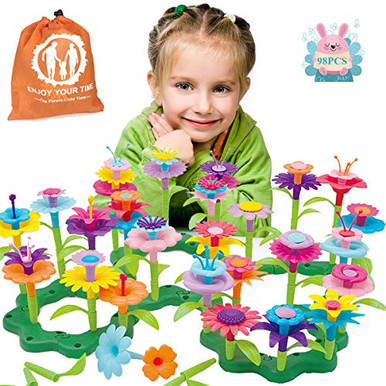 JoysToy Flower Building Toy Set, Garden Building Blocks Playset for ...