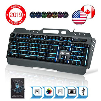 KLIM Lightning Gaming Keyboard - Semi Mechanical - Led 7 Colors Light ...