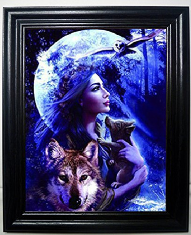 WOLF PRINCESS 3D FRAMED Wall Art--Lenticular Technology Causes The ...