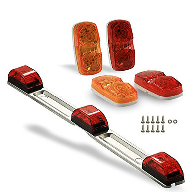 9 LED ID Light Bar and Trailer Lights Set of 4 - Waterproof and ...