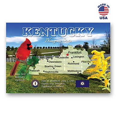 KENTUCKY MAP postcard set of 20 identical postcards. KY state map post ...