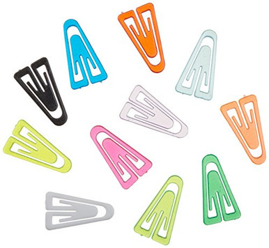 ADVANTUS Medium Plastic Paper Clips, 1 Inch, Assorted Colors, Box of ...
