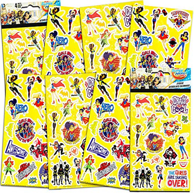 DC Super Hero Girls Stickers Party Favors Bundle - 8 Sheets of ...