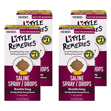 Little Remedies Little Noses Saline Spray/Drops, 1 Ounce, Pack of 4 ...