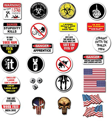 28 pack of Crude Humor Hilarious Hard Hat Prank Decal Joke Sticker ...