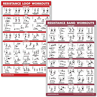 QuickFit 2 Pack - Resistance Bands and Resistance Loops Workout Posters ...