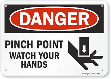 SmartSign "Danger - Pinch Point, Watch Your Hands" Sign | 7" x 10 ...