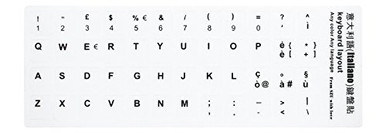 [2PCS Pack] HRH Italian Keyboard Stickers,PC Keyboard Stickers White ...