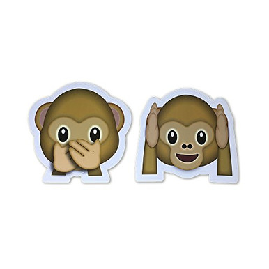 Large 5" Playful Monkey Emoji Stickers - Warehousesoverstock