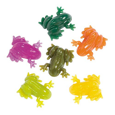 Fun Express Vinyl Realistic Sticky Splat Frogs Party Pack (48 Piece ...