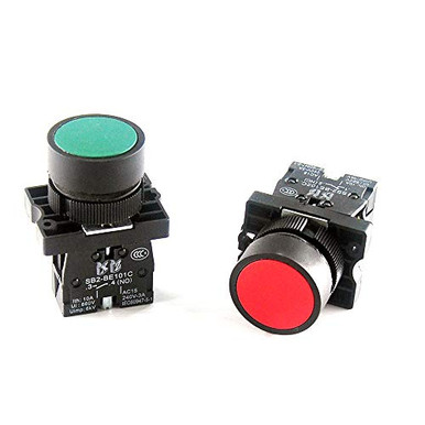 AC 660V 10A Momentary Start/Stop Red Green Sign NO NC Push Button ...
