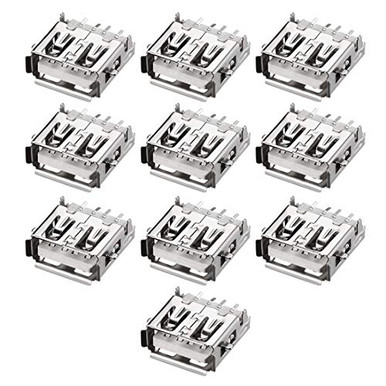 uxcell PCB USB Connector A Type Female Jack Back Insert SMT Sinking ...