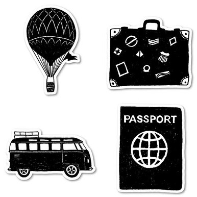 Travel Jetsetter Sticker Pack Vagabond Stickers - 4 Pack - Sticker ...