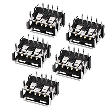 uxcell PCB USB Connector Type-A Female Jack Horizontal 10mm Short Body ...