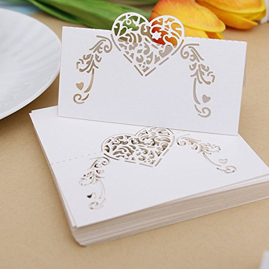 NUOMI 50 Pieces Wedding Table Place Cards White Table Numbers Cards ...