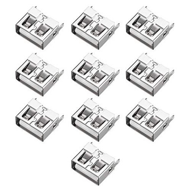 uxcell PCB USB Connector Type-A Female Jack Short Body Vertical Insert ...