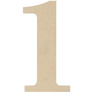 MPI MDF Classic Font Wood Letters and Numbers, 9.5-Inch, Number 1 ...