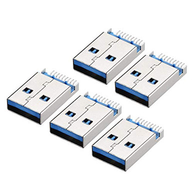 uxcell PCB Connector USB-AM 3.0 Male Jack 9 Pin SMT 180 Degree 5Pcs ...