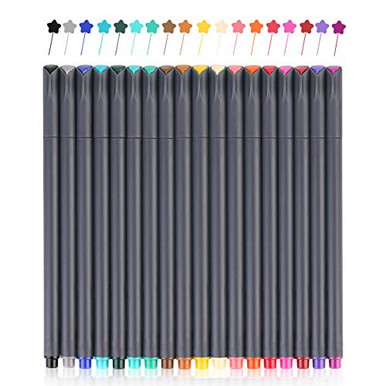 18 Fineliner Color Pens Set, Taotree Fine Line Colored Sketch Writing ...