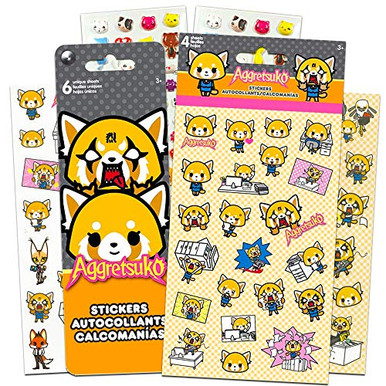 Aggretsuko Party Favors Sticker Set -- Bundle Includes 10 Sheets of ...