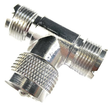Liberty CB Accessories 48437 CB Radio UHF "T" Coax Cable Connector ...