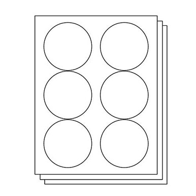 3-1/3 inch Round Labels - 6 per Sheet, 60 Circle Stickers, 10 Sheets ...
