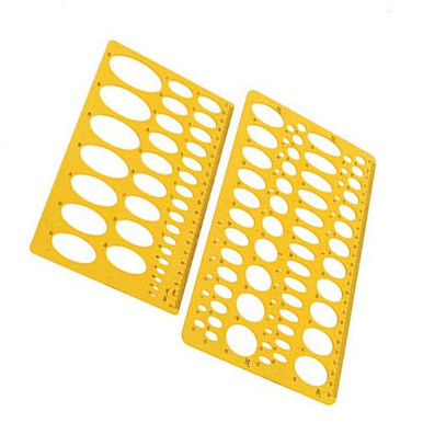 Rocutus 2pcs Ellipse Isometric Oval Geometry College Math Stencil ...