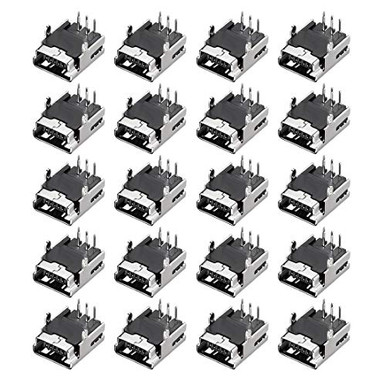 uxcell Mini USB PCB Connector Female 5P Vertical Insert 90 Degree Angle ...