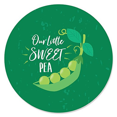 Sweet Pea in a Pod - Baby Shower or First Birthday Party Circle Sticker ...