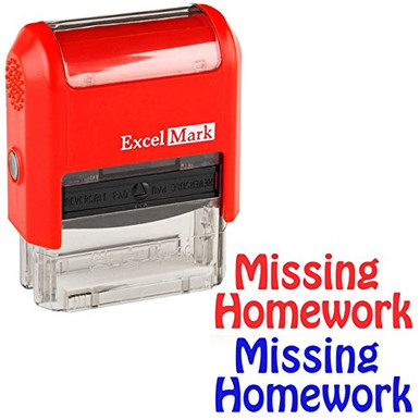 Missing Homework - ExcelMark Self-Inking Two-Color Rubber Teacher Stamp ...