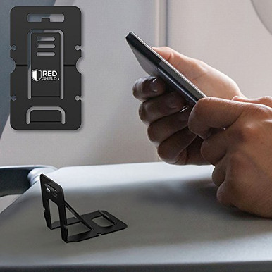RED SHIELD Universal & Portable Phone Stand. Flexible, Foldable Credit ...