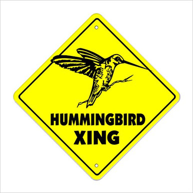 Hummingbird Crossing Sign Zone Xing | Indoor/Outdoor | 12" Tall Plastic ...