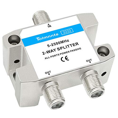 Tolmnnts 2-Way Coaxial Cable Splitter 5-2500MHz,Work with CATV ...