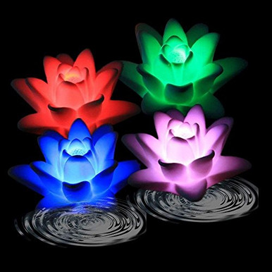 TOPPER SHOW LED Floating Candle Light - 4Pcs Waterproof Rose-Shape ...