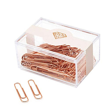 70 PCS 50mm Jumbo Size Rose Gold Paper Clips Non-Skid Smooth Clips with ...