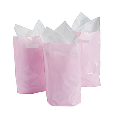 Fun Express - Pink Plastic Bags (50pc) - Party Supplies - Bags ...