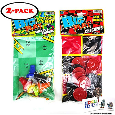 Big Play (2 Pack) Checkers and Snakes and Ladders with 2 GosuToys ...