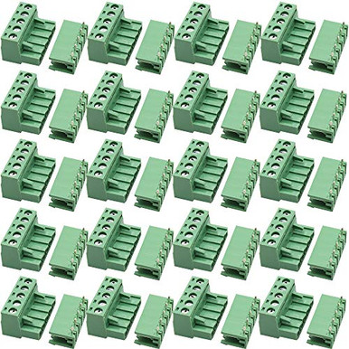 20 Pairs PCB Mount Screw Terminal Block Kit YILEGOU 5 Pin Right Angle ...