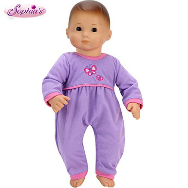 Sophia's 15 Inch Doll Sleeper Purple Baby Doll Outfit with Pink Trim ...