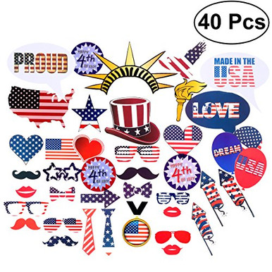 LUOEM 4th of July Photo Booth Props Memorial Day Photo Booth Props ...