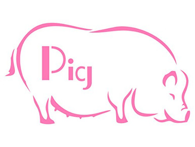 Pig Stencil - 5.5 x 3 inch (S) - Reusable Farm Animal Sow Wall Stencils ...