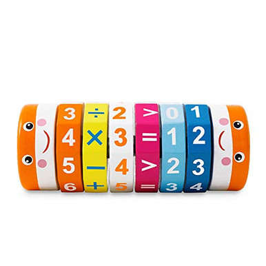 Math Operation Toy Wooden Rotating Cylinder Block Mathematics Numbers ...