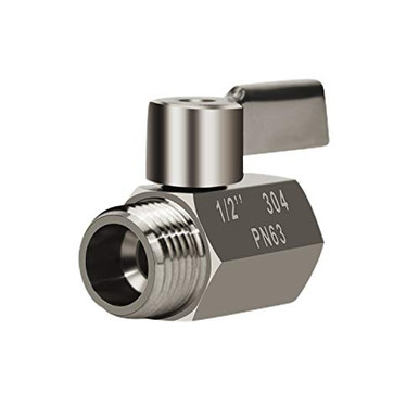 304 Stainless Steel Mini Ball Valve (1/2" Female X Male) NPT Thread ...