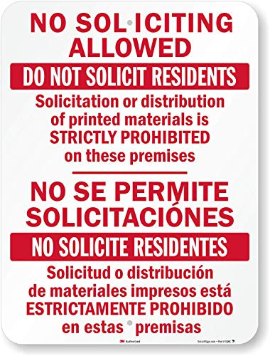 SmartSign "Solicitation Of Printed Materials Prohibited" Bilingual Sign ...