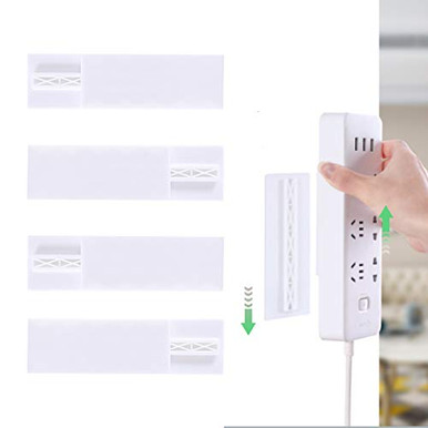 4 Pack Self Adhesive Power Strip Fixator,Heavy Duty Punch-Free Wall ...