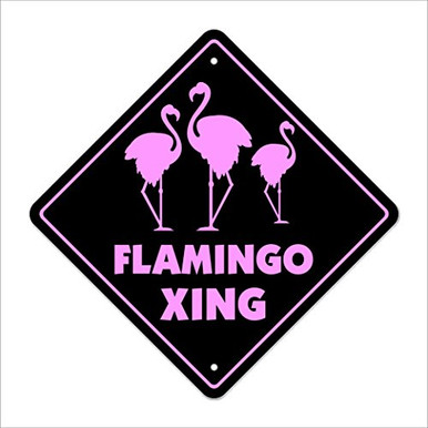 Flamingo Crossing Sign Zone Xing | Indoor/Outdoor | 14" Tall Plastic ...