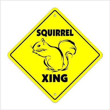 Squirrel Crossing Sign Zone Xing | Indoor/Outdoor | 14" Tall Plastic ...