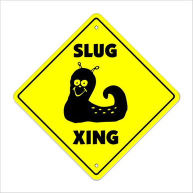 Slug Crossing Sign Zone Xing | Indoor/Outdoor | 14" Tall Plastic Sign ...