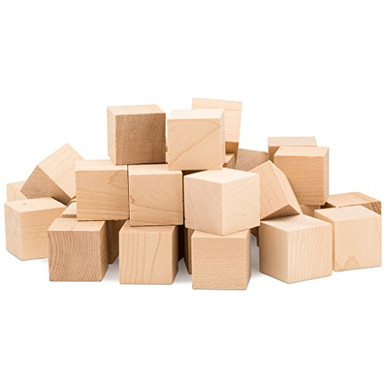 Wooden Cubes 1 Inch, Bulk Box of 100 Unfinished Square Birch Cubes ...